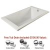Mirabelle MIREDS7236BS Biscuit Edenton 72" X 36" Drop-In Soaking Tub ...