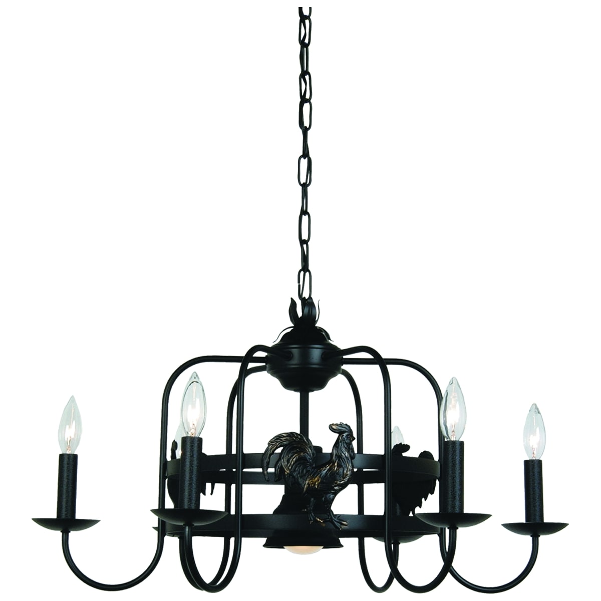 Artcraft Lighting Pot Racks 6 Light Chandelier Black | Shelly Lighting