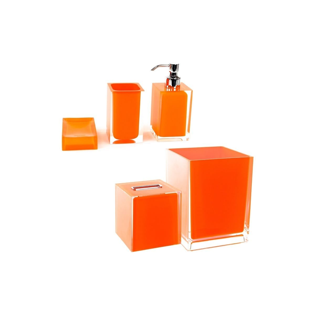 Orange Bathroom Accessories Set Everything Bathroom