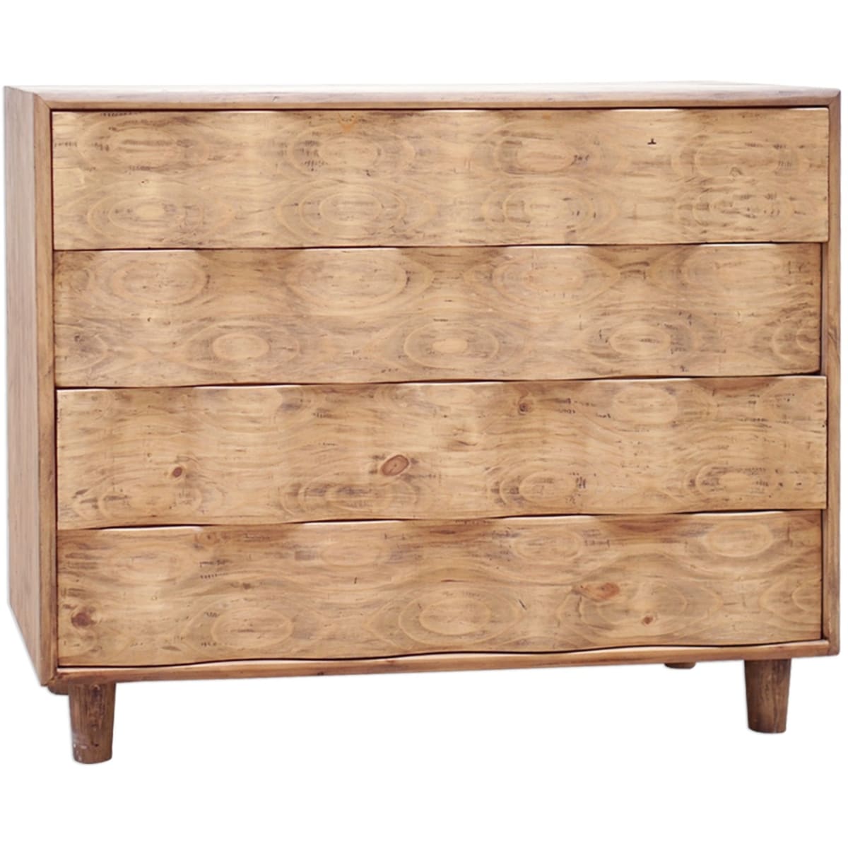 Uttermost 25337 Light Oak Crawford 42 Wide Four Drawer Pine Wood Dresser LightingDirect