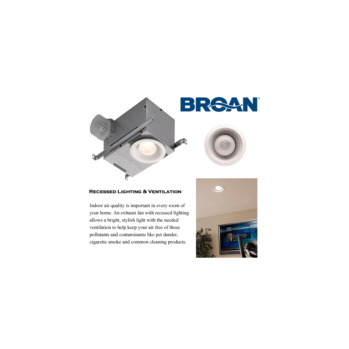 Nutone 70 Cfm Ceiling Exhaust Fan With Recessed Light | Shelly Lighting