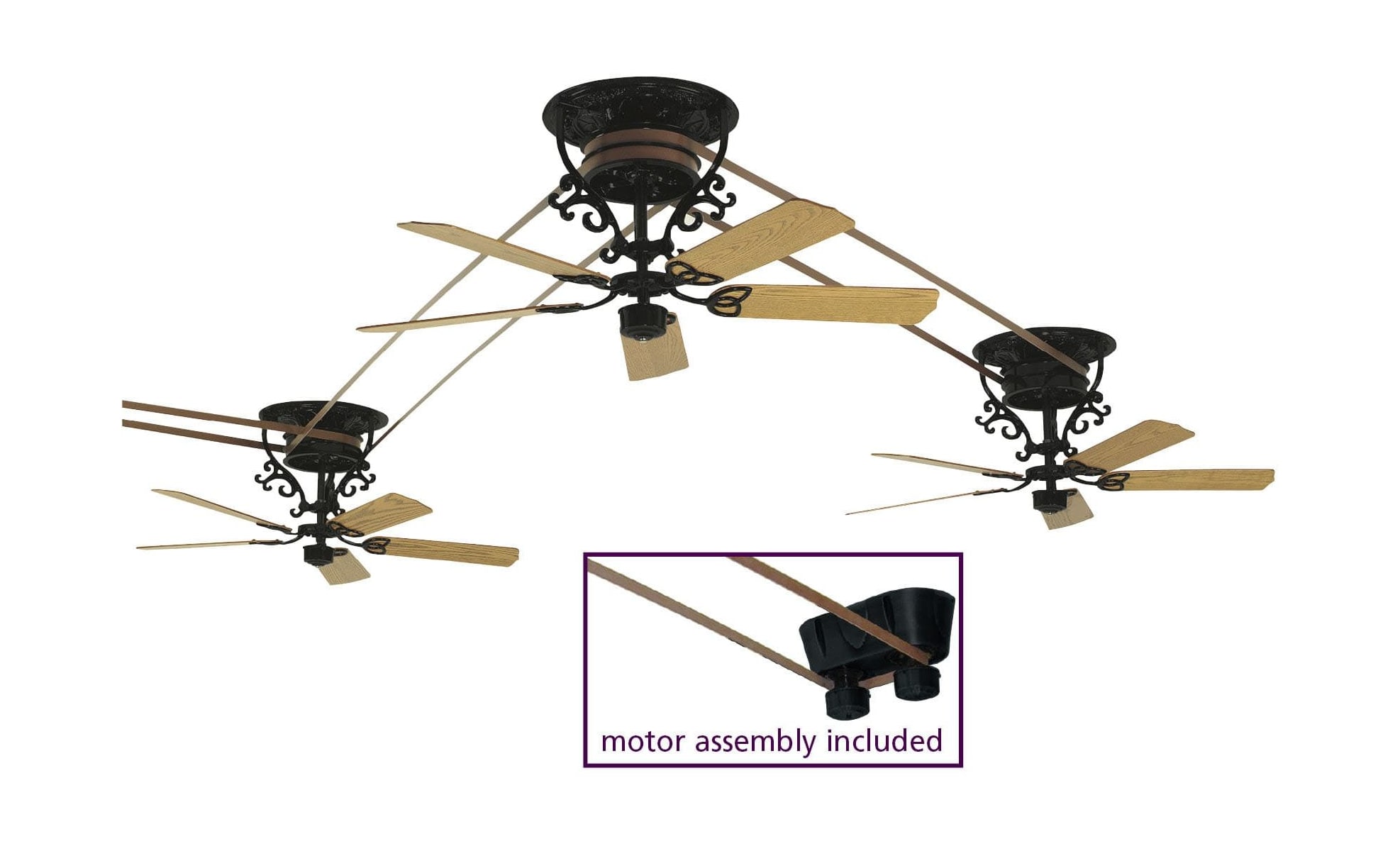 Triple Head Ceiling Fan | Shelly Lighting