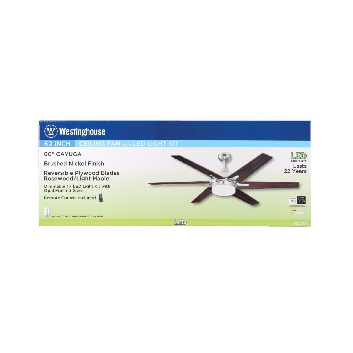 Cayuga 60 Inch Indoor Ceiling Fan With Dimmable Led Light Kit | Shelly ...