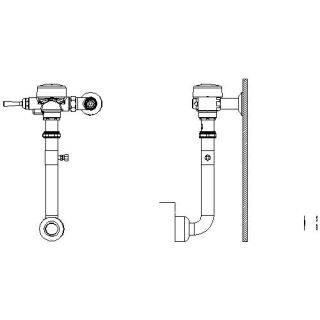 Delta 81T271-1 Chrome 1-1/2 Back Spud Water Closet Flush Valve with ...