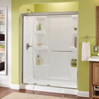 Delta SD3956946 Nickel Classic 60 Wide Sliding Semi Frameless Shower Door with Clear Glass FaucetDirect