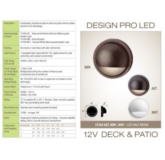 Kichler 15764BBR Bronzed Brass Pure White 3000K Landscape LED Deck ...