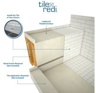 Tile Redi WF4848R-RB48-KIT Tileable Base'N Bench 48" x 60" Rectangular ...