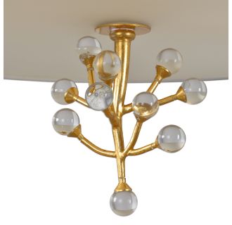 Uttermost 22102 Bright Metallic Gold Leaf Bede 3 Light 22" Single Tier ...