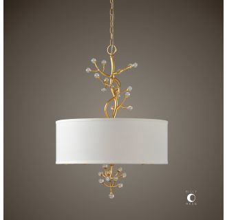 Uttermost 22102 Bright Metallic Gold Leaf Bede 3 Light 22" Single Tier ...