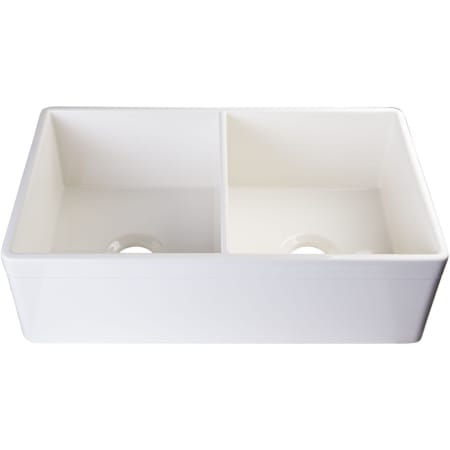 ALFI brand AB539-B Biscuit 19-7/8" Double Basin Farmhouse Fireclay ...