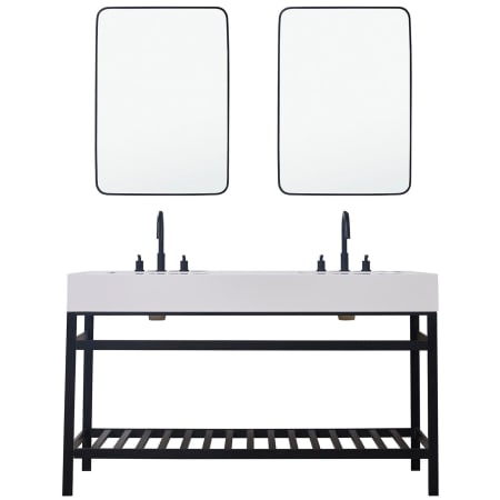 Altair 70060-SWAP-MB Matte Black Edolo 60" Rectangular Stone Composite ...