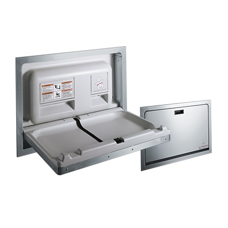 ASI 10-9013 Satin Stainless Steel Recessed Baby Changing Station ...