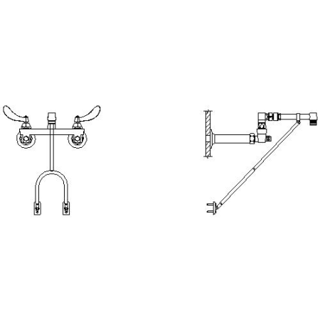 Delta 28C2914 Chrome Double Handle Ceramic Disc Wallmount Faucet with ...