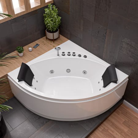 Eago AM200 White 84"Acrylic Whirlpool Tub for Corner Installation with ...