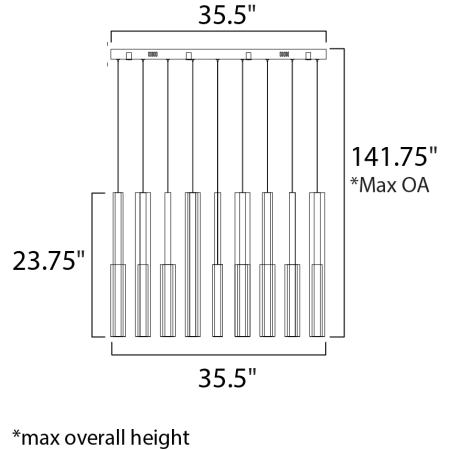 ET2 E10017-MPLT Multi-Colored Flute 35 Light 36" Wide Multi Light LED ...