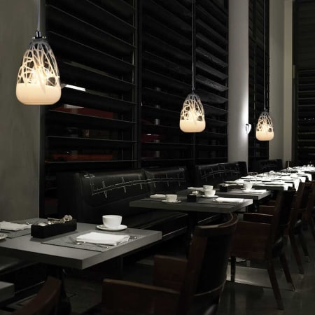 Jesco Lighting PD412-CLWH/BZ Bronze Evisage VI 1 Light LED Pendant with ...