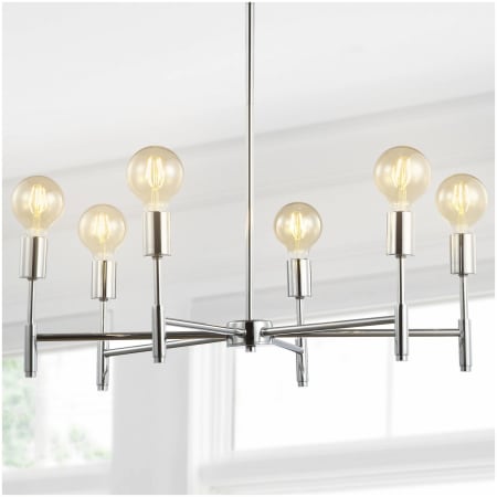 JONATHAN Y Lighting JYL7458A Chrome JYL Turing 6 Light 29" Wide LED ...
