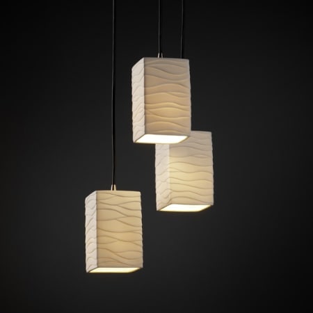 Justice Design Group POR-8864-ABRS Antique Brass Small 3 Light Cluster ...