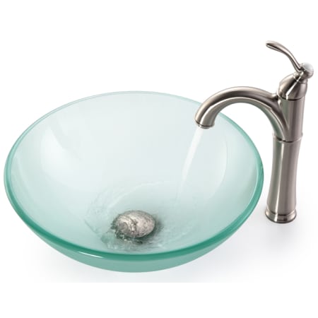 Kraus C-GV-101FR-12mm-1005CH Chrome Bathroom Combo - 16-1/2" Frosted ...