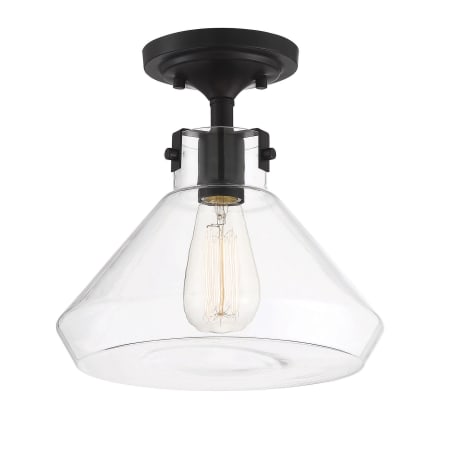 Savoy House 6-9137-1-89 Matte Black Walpole Single Light 11" Wide Semi ...