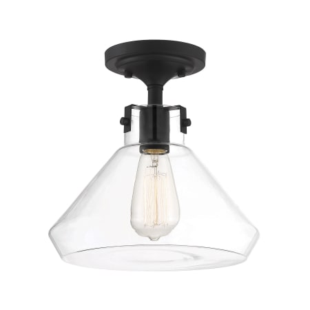 Savoy House 6-9137-1-89 Matte Black Walpole Single Light 11" Wide Semi ...