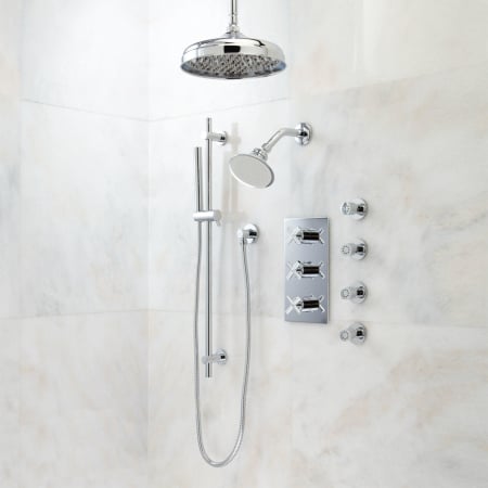 Signature Hardware 393101 Chrome Exira Thermostatic Shower System with ...