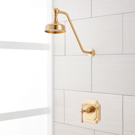 Signature Hardware 442654 Brushed Gold Vintage Pressure Balanced Shower ...