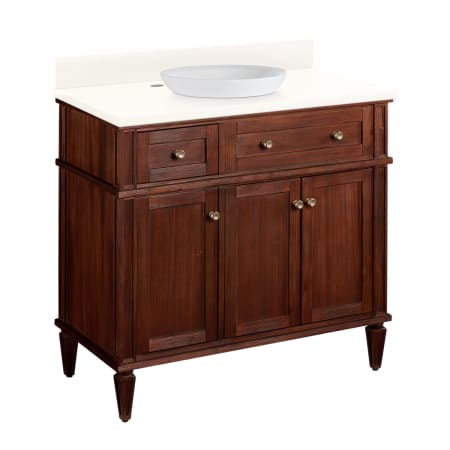 Signature Hardware 464776 Antique Brown / Arctic White Elmdale 36" Free ...