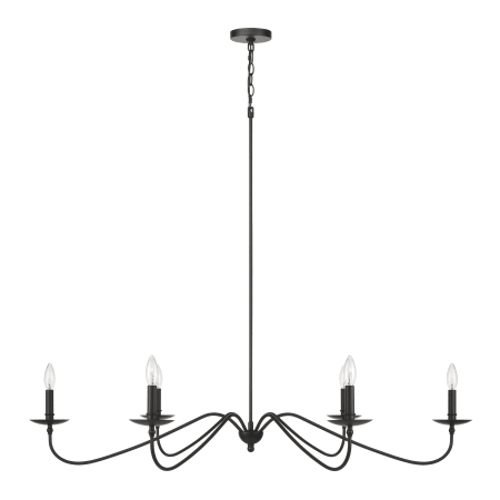 Signature Hardware 479819 Matte Black Candler 6 Light 47" Wide Round ...