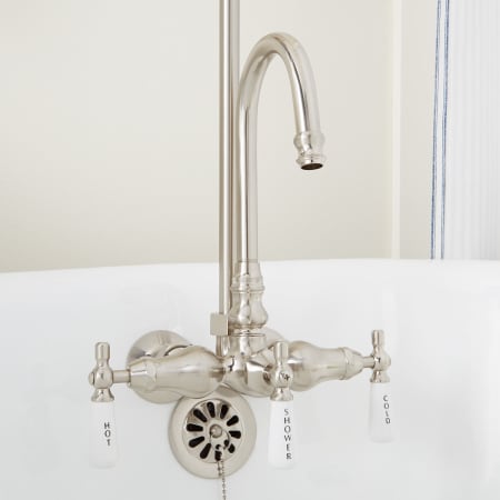 Signature Hardware 427626 Chrome Gooseneck Tub Shower Conversion Kit ...