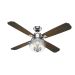 Hunter 59271 Polished Nickel 54" Ceiling Fan - 4 Reversible Blades, LED ...