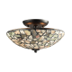 Elk Lighting 60020-2 Dark Rust Trego Single-Light Semi-Flush Ceiling ...