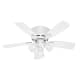 Hunter 51044 White Low Profile Plus 42" 5 Blade Flush Mount Ceiling Fan ...