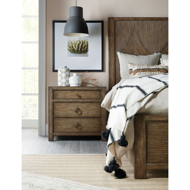 Hooker Furniture 6015 90016 89 Cliffside Brown Sundance 32 Wide 3 Drawer Coastal Casual Bedroom Nightstand LightingDirect