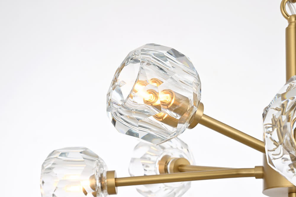Elegant Lighting 3509D24G Gold / Clear Graham 8 Light 24 Elegant Lighting 3509D24G Gold / Clear Graham 8 Light 24