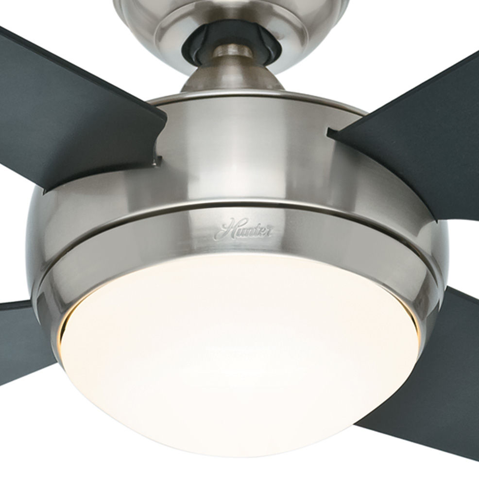 Hunter Windemere 54 In Brushed Nickel Ceiling Fan With Light Kit And ...