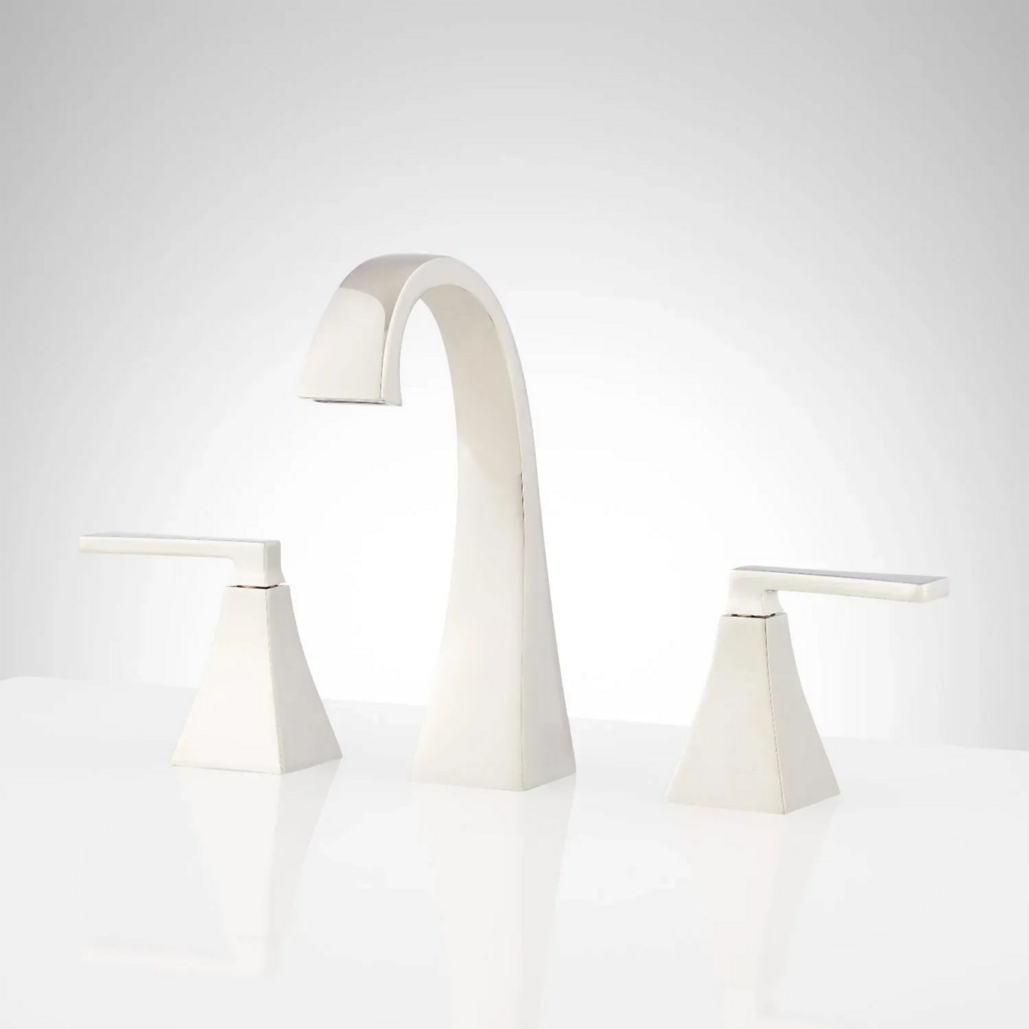 Signature Hardware SHWSCVL807ZBN Brushed Nickel Vilamonte 1.2 GPM Widespread Bathroom Faucet with Metal Lever Handles and Pop Up Drain Assembly Faucet