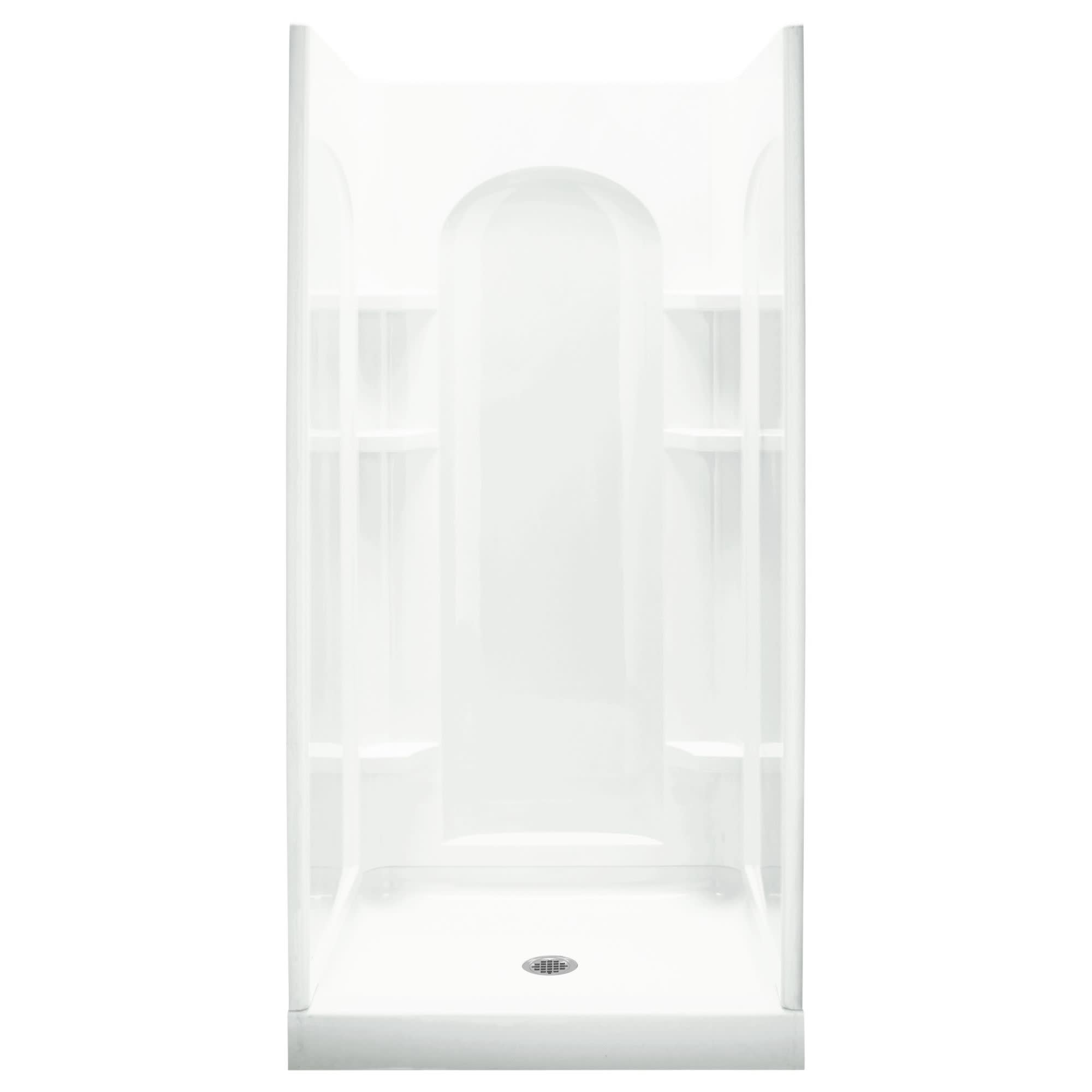 Sterling 72200100 0 White Ensemble 36 x 34 x 77 Vikrell Shower with Drain Center FaucetDirect