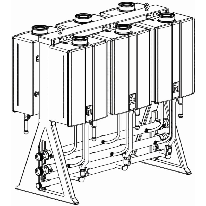 Rinnai TRS04EN 4 Unit Free Standing Tankless Water Heater Rack System ...