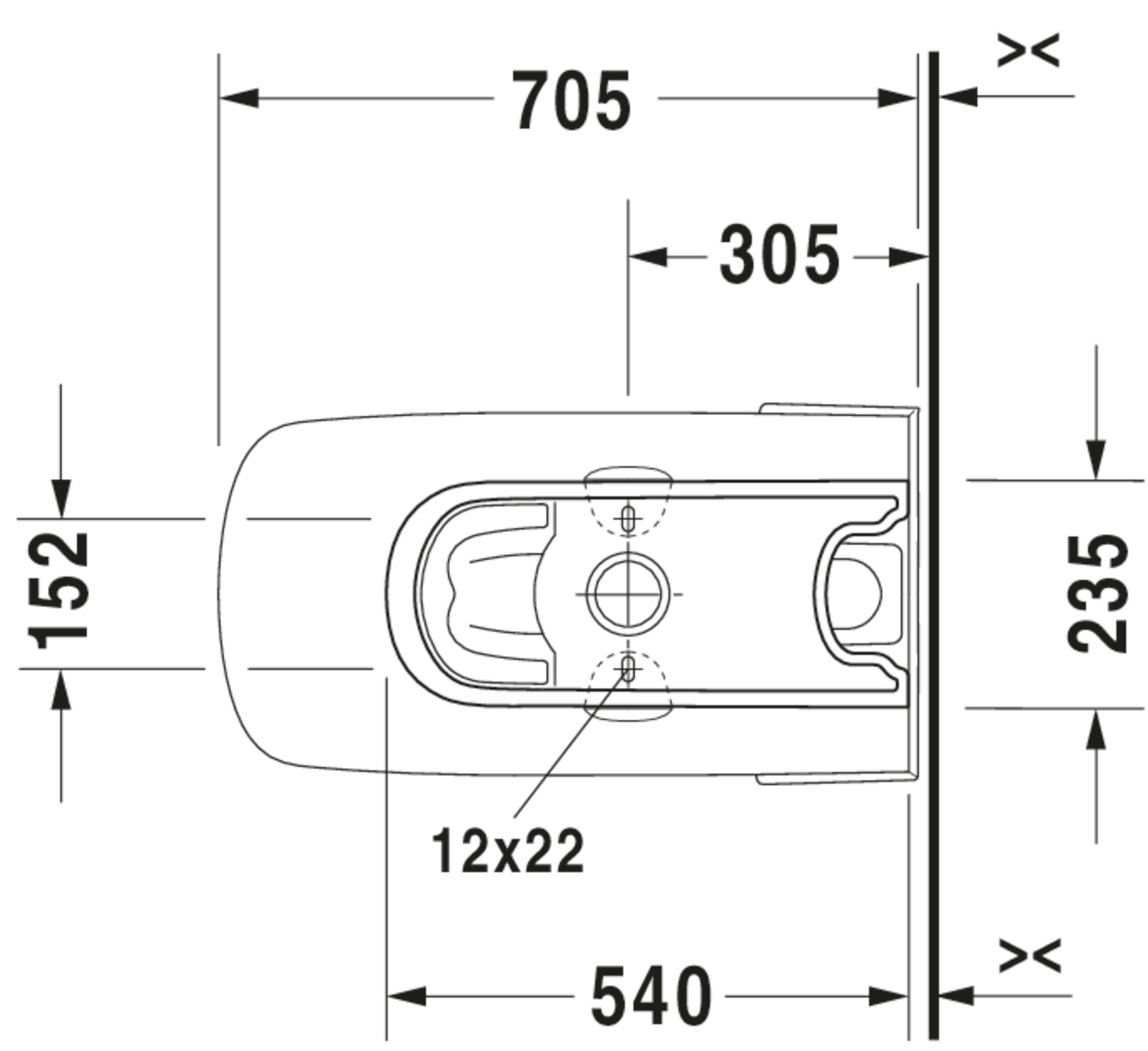 Duravit 216001 White Durastyle Elongated Toilet Bowl Only - Less Seat ...