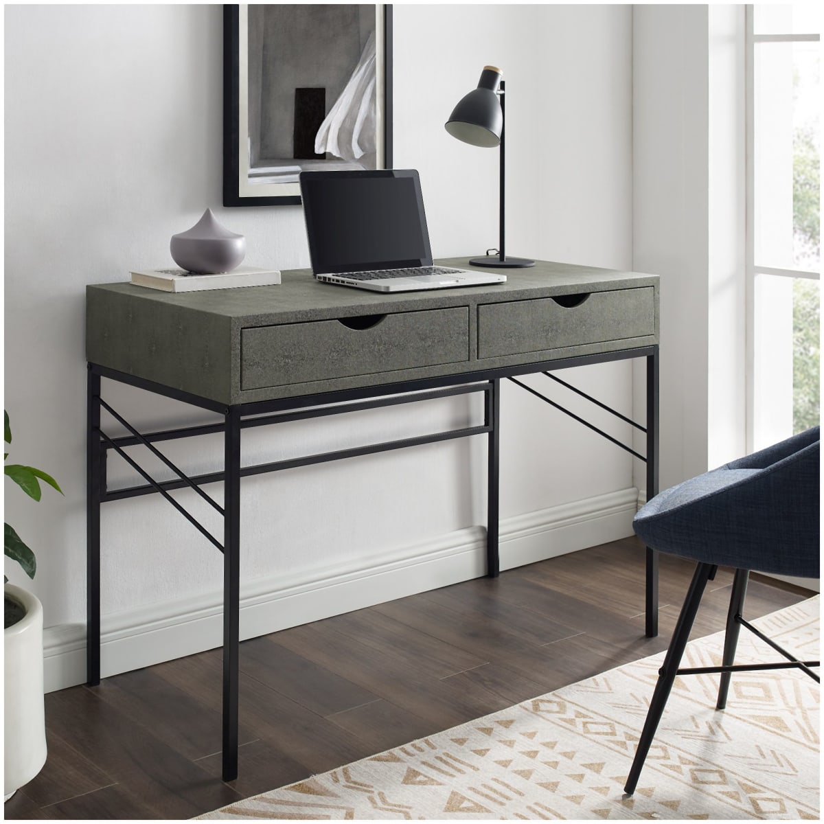 Delacora BD44VET2DRGY Vetti 44" Faux Shagreen / | Build.com