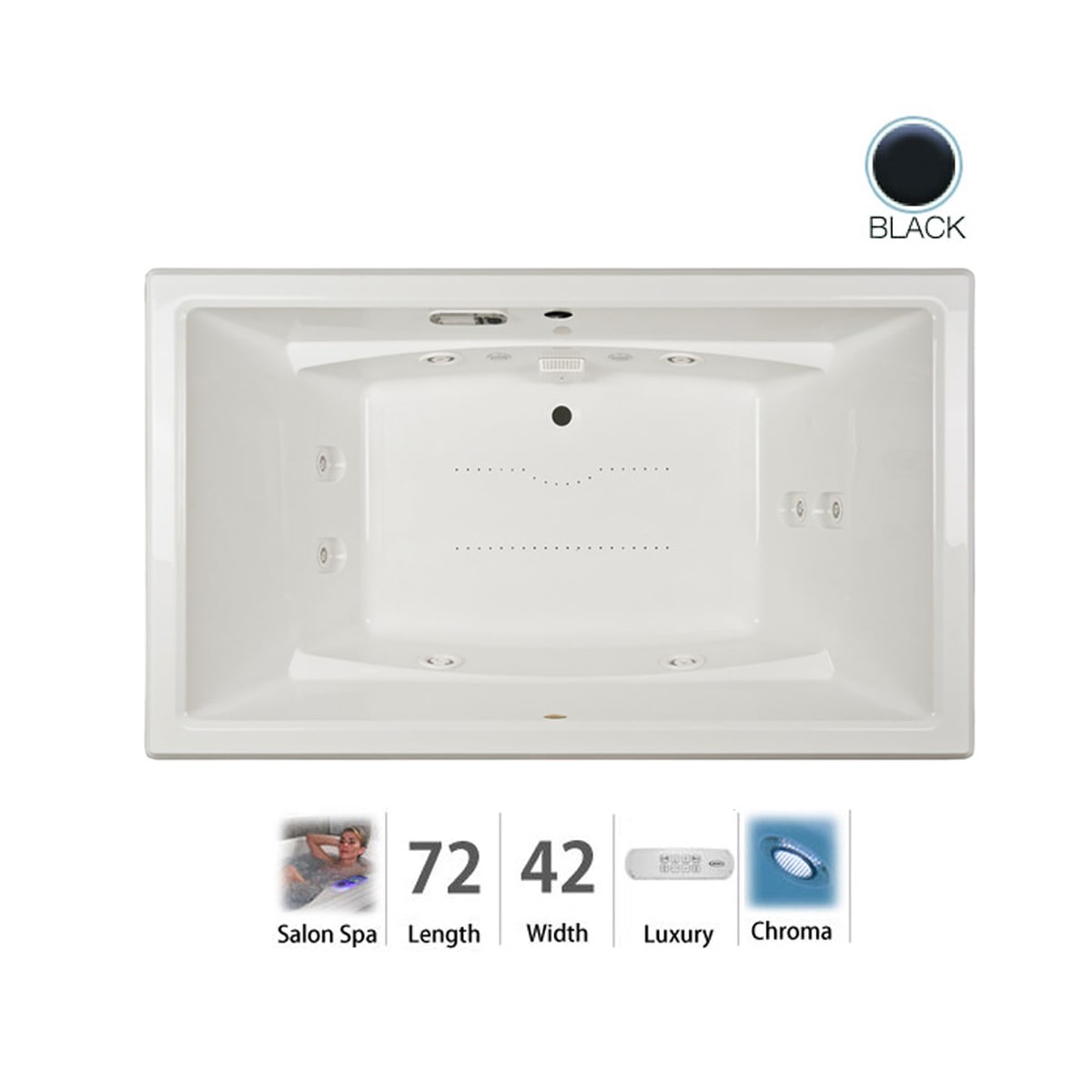 Jacuzzi ACE7242CCR4CHB Acero 72" Salon Spa Bathtub for | Build.com