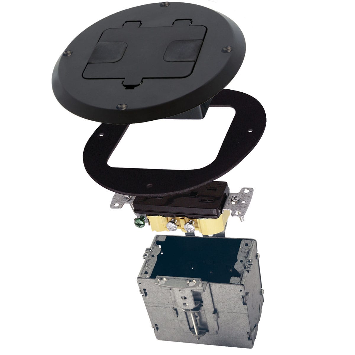 Raco 6239BK 5-5/8" Recessed Floor Box | Build.com
