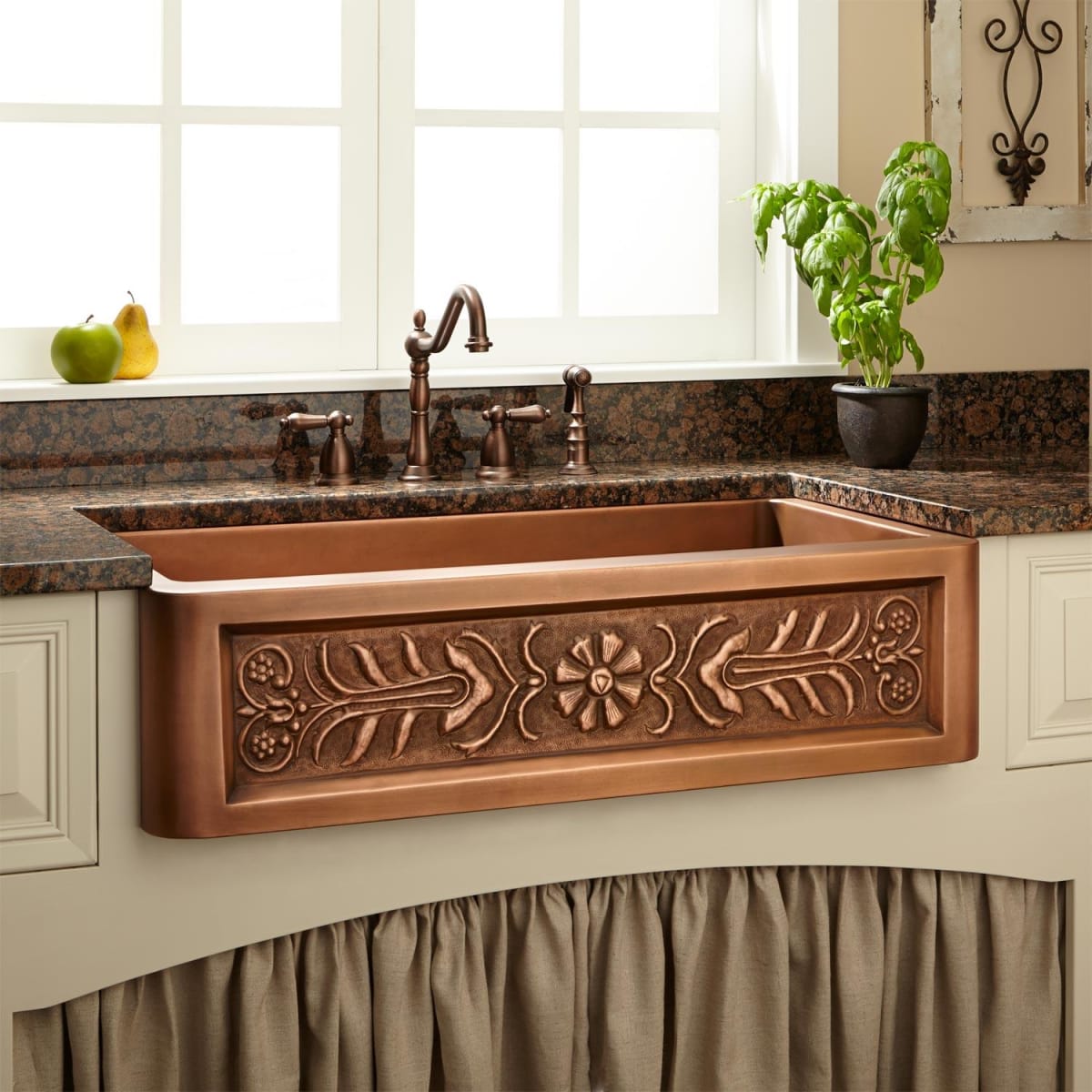 Signature Hardware 318942 Flower Motif 33" Single Basin | Build.com