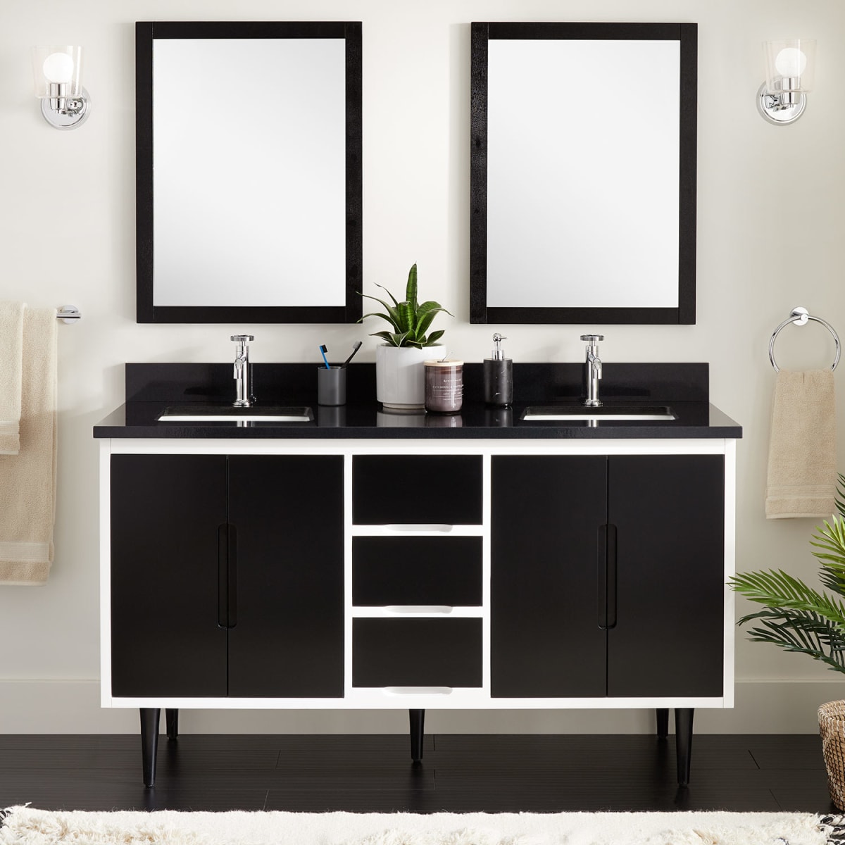 Signature Hardware 450190 Bivins 60" Wood Double Vanity | Build.com