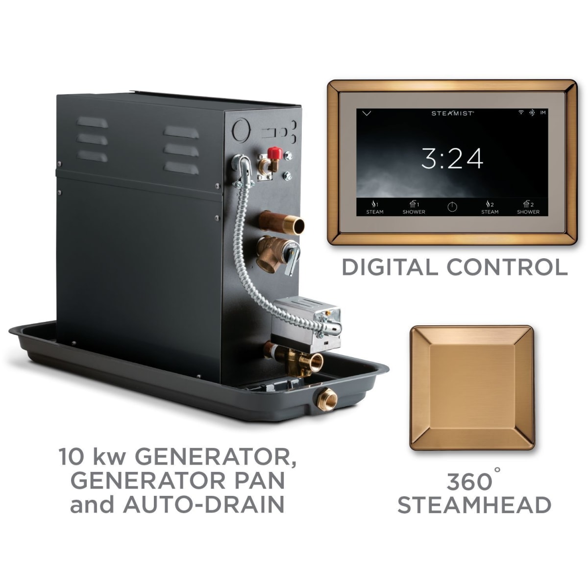 Steamist S10550GPADBB SM Plus Steam Shower Package with | Build.com
