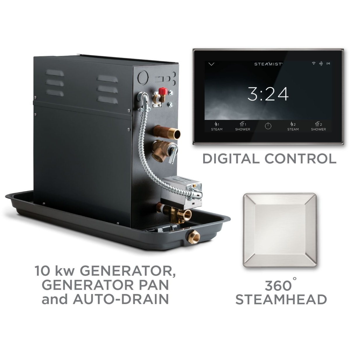 Steamist S10550MGPADBNBK SM Plus Steam Shower Package with | Build.com
