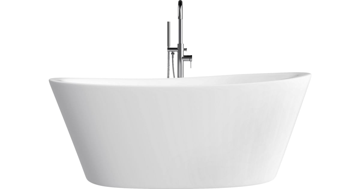 A and E Bath and Shower Lamont-66-WHT Lamont 66-1/4" Free Standing ...