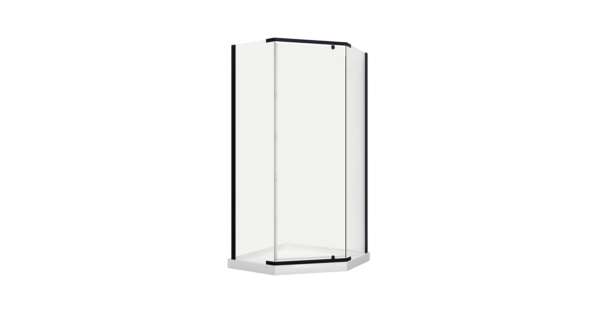 A and E Bath and Shower Nevada-36-BLK-NW Nevada 75" High x 36" Wide x ...
