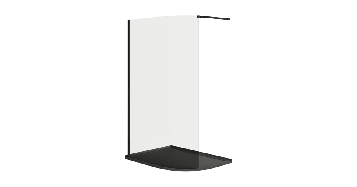 A and E Bath and Shower Olisa-3648-BLK Olisa Shower Screen Frameless ...